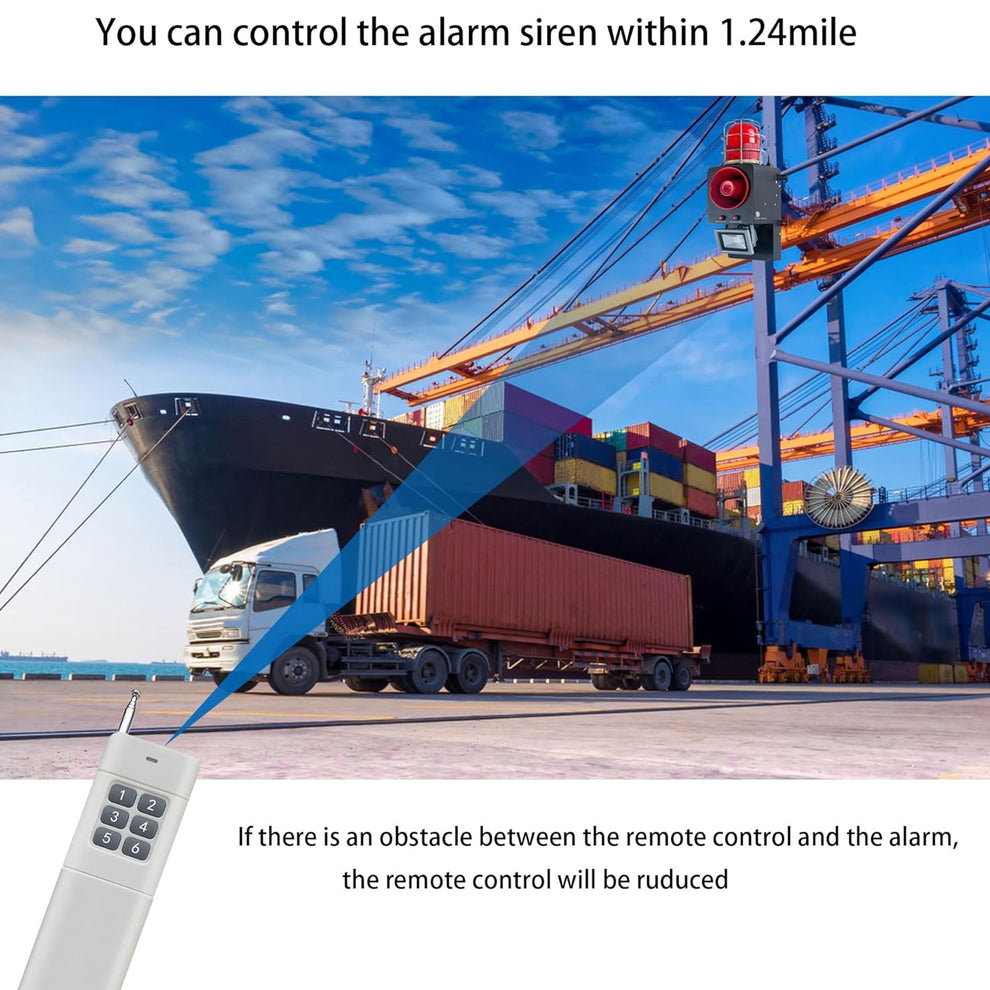 Wireless Outdoor Security Alarm Siren with 130dB Horn Strobe light Flo ...