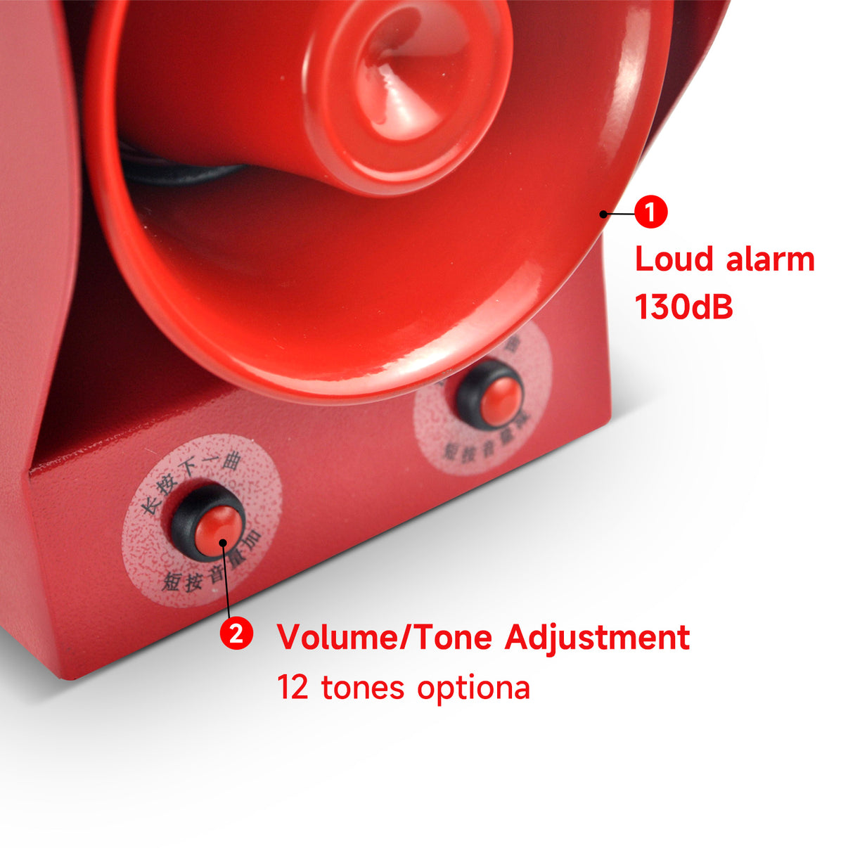 YASONG SLA-05B Industrial Alarm Siren 130dB 12 Horn Tones Switchable 4 ...
